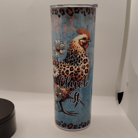 Hand Crafted | Kitchen | Copy Chicken Cluck It 2oz Tumbler With Blue ...